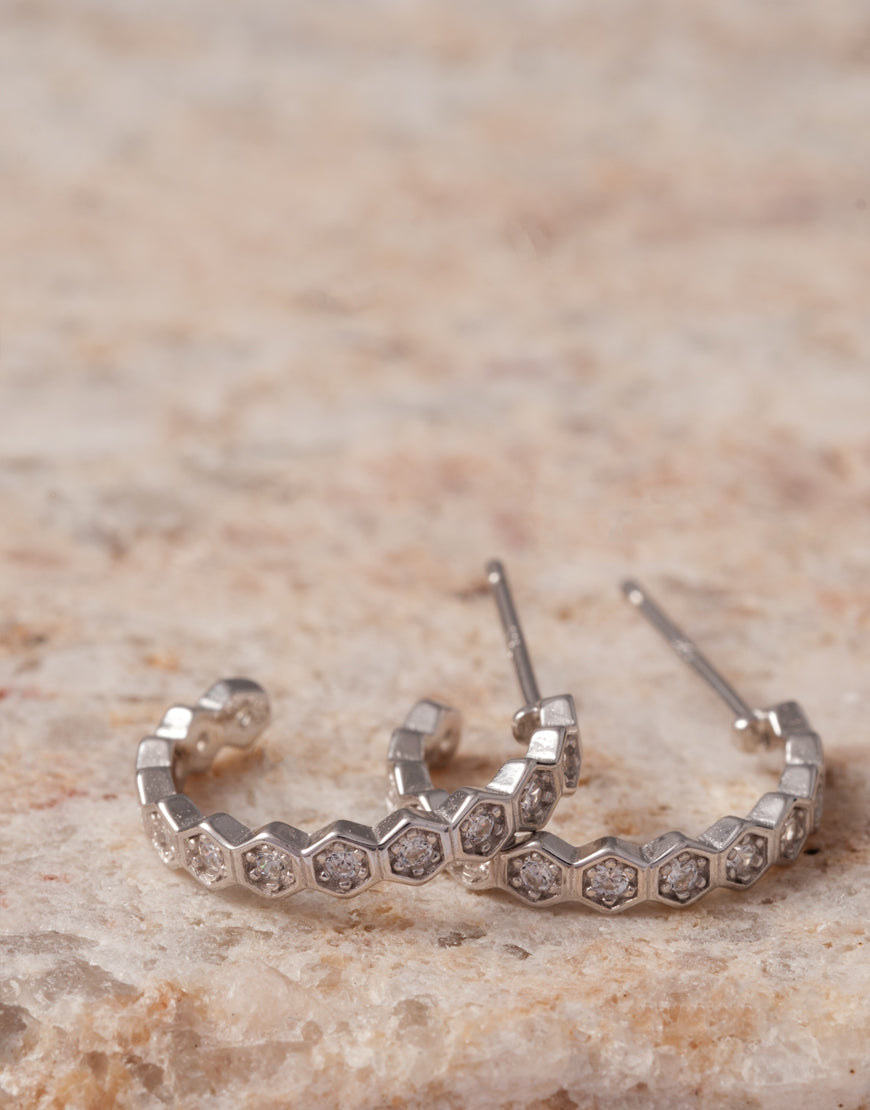 Hexagon Pattern Mini Hoop – Arienti